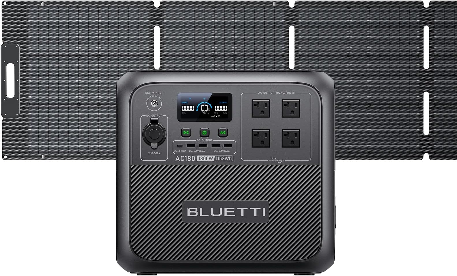 Amazon.com : BLUETTI Portable Power Station AC70 with 100W Solar Panel Included, 768Wh Solar ...