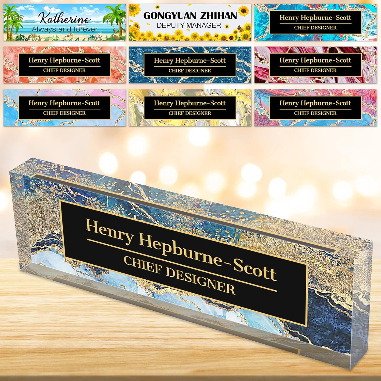 Office Desk Name Plate Personalized,Custom Acrylic Name Plate for Desk ...