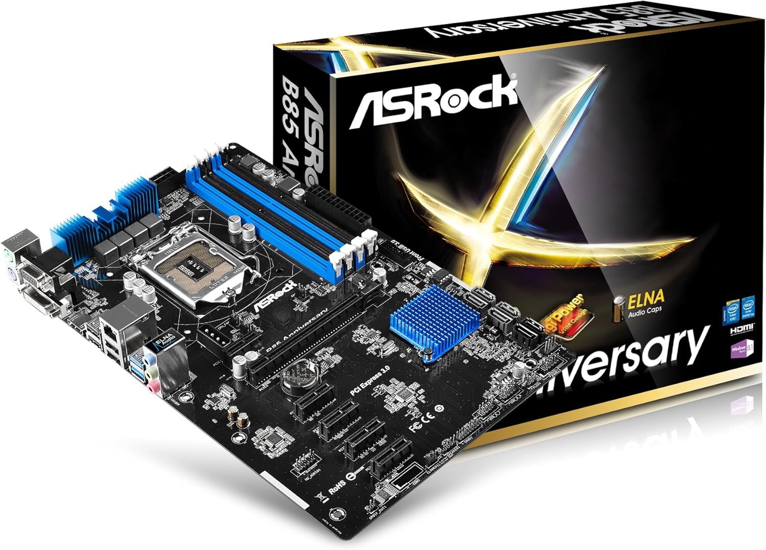 Amazon.com: ASRock ATX DDR3 1066 LGA 1150 Motherboard B85 Anniversary ...
