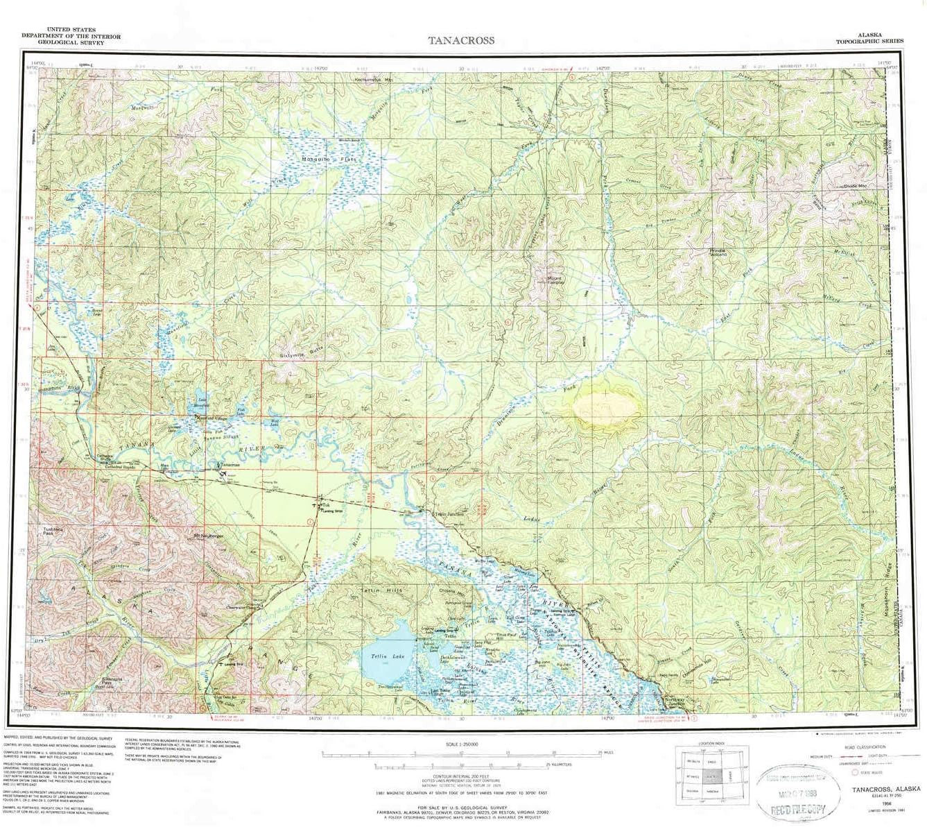 Amazon.com : YellowMaps Tanacross AK topo map, 1:250000 Scale, 1 X 3 ...