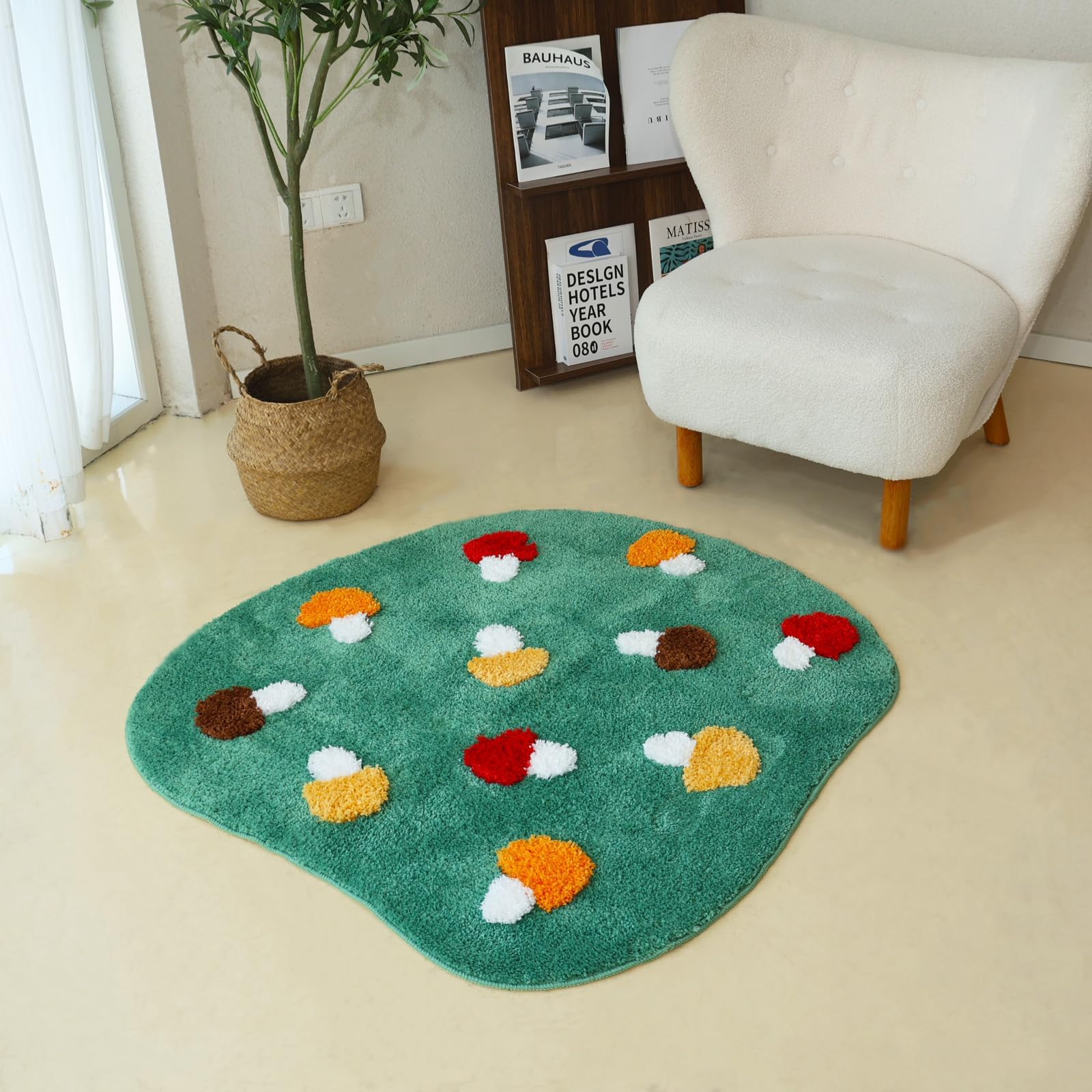 Amazon.com: TRUEDAYS Bathroom Rugs Cute Bath Mat Non Slip Red Mushroom ...