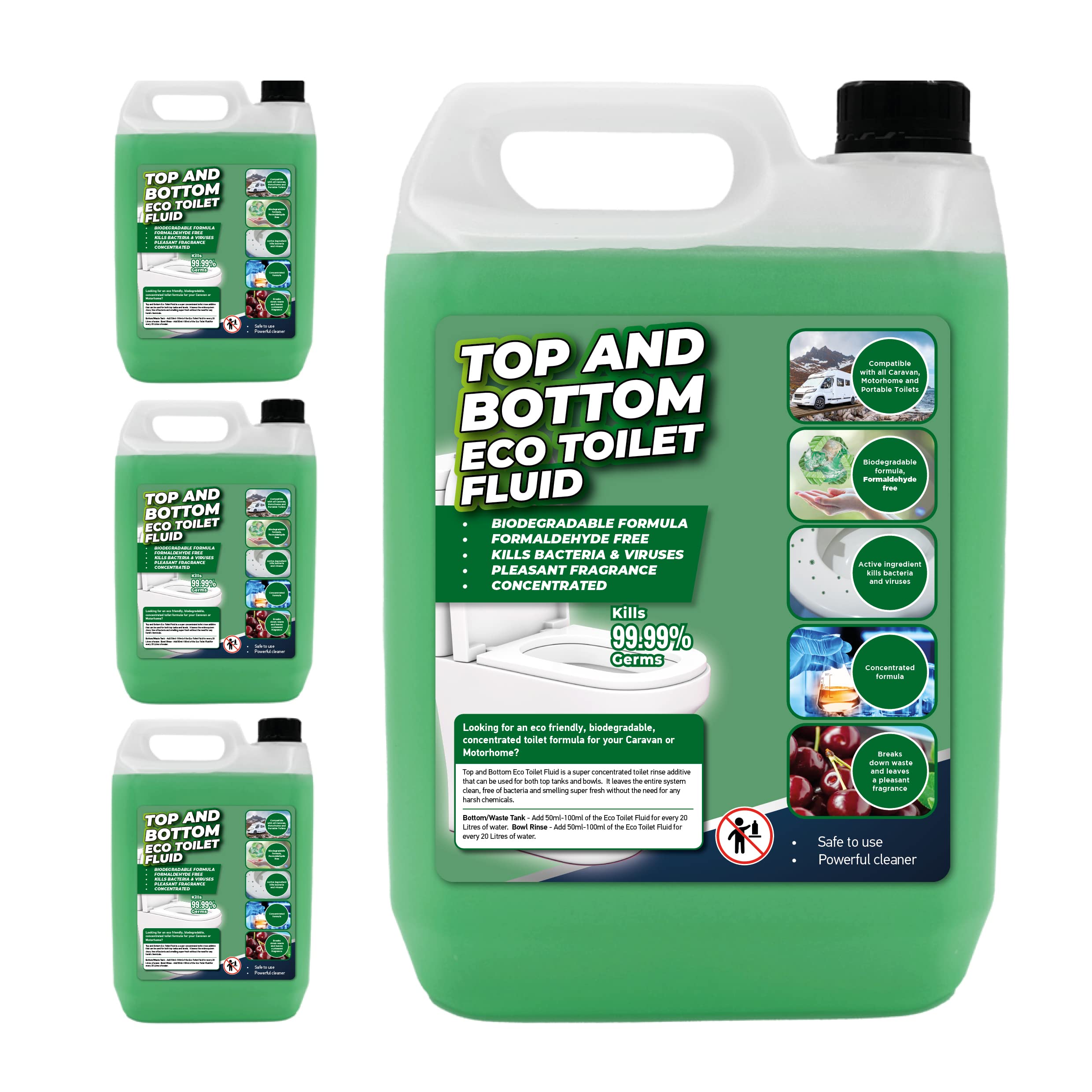 Buy Flow 5 Litre Top + Bottom Toilet Cleaner & Rinse Fluid | Caravan ...