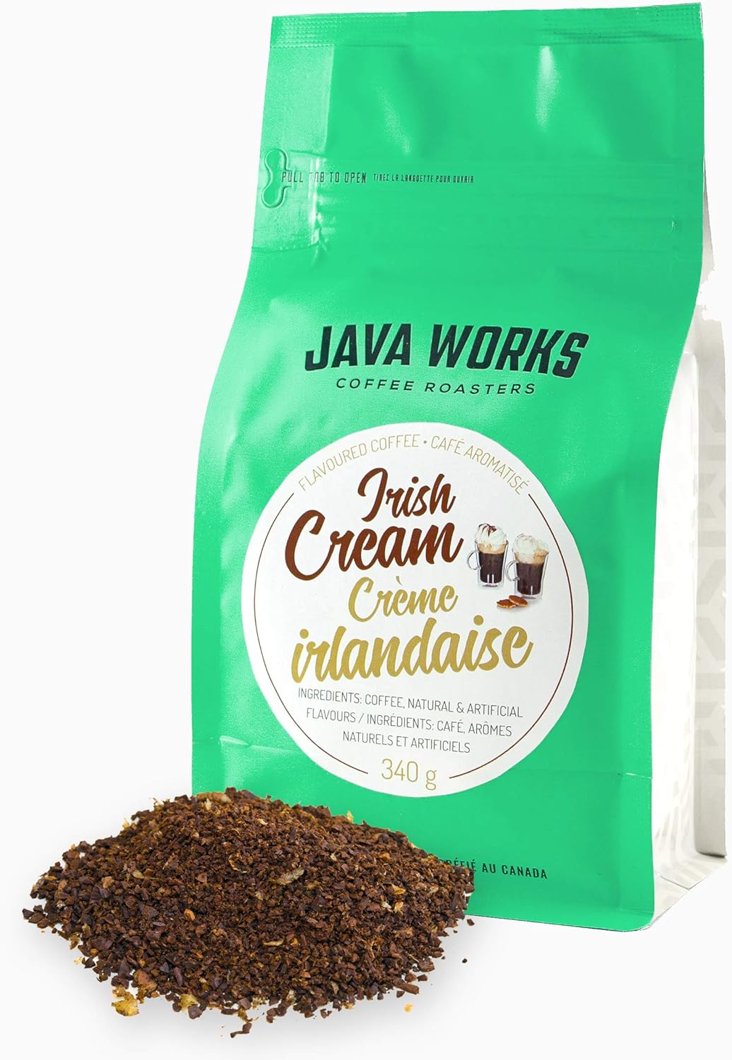 Java Works Coffee Irish Cream Flavoured Coffee Ground *Ground*, 340 ...