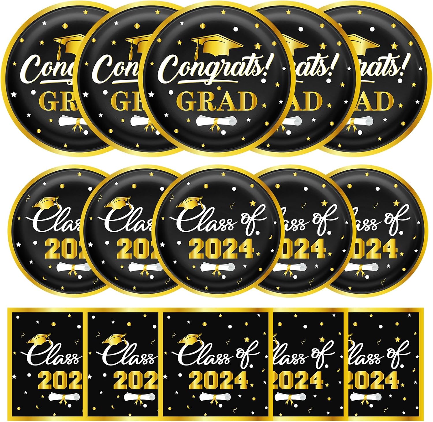 Amazon.com: Dereinwo 150 PCS Graduation Plates and Napkins with Gold ...
