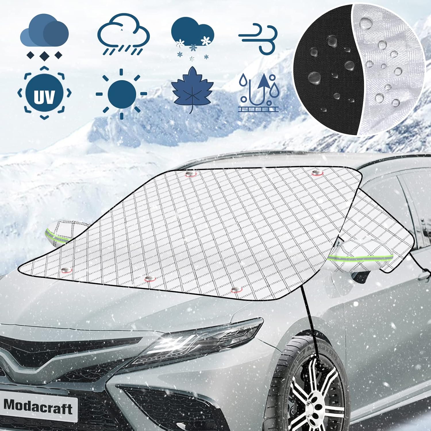 Windscreen Covers Frost for Car, Double Waterproof Car Windscreen Cover ...