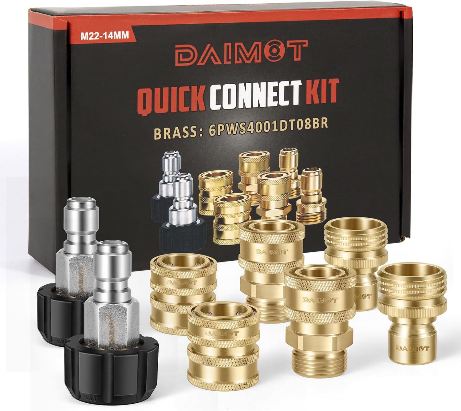 Amazon.com: Premium Pressure Washer Quick Connect Kit, M22 Swivel to 3/ ...