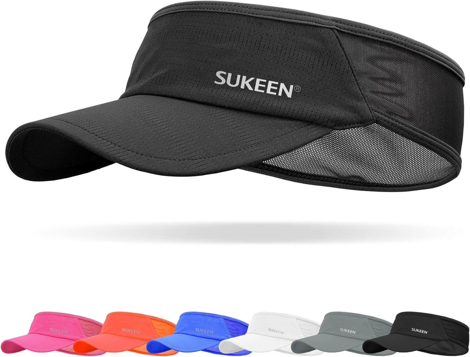 Sukeen Sports Sun Visor Men Women Lightweight Packable Cooling Stretchy ...
