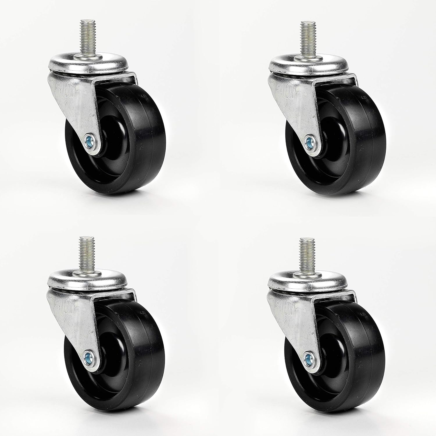 British Manufactured - 4 Castor Wheels | 50mm Swivel M8x15 Thread ...