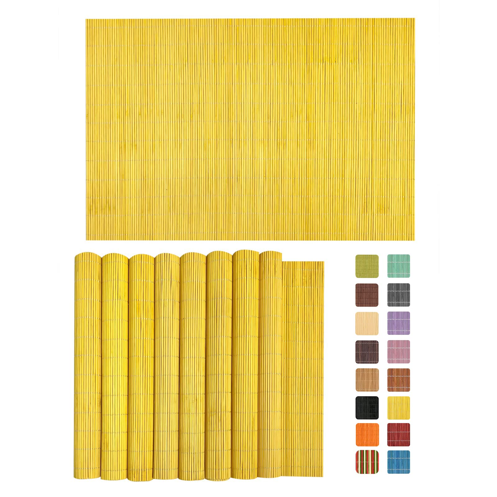 Amazon.com: ANDSTAR Set of 8 Pcs Bamboo Placemats Natural Anti-Slip ...