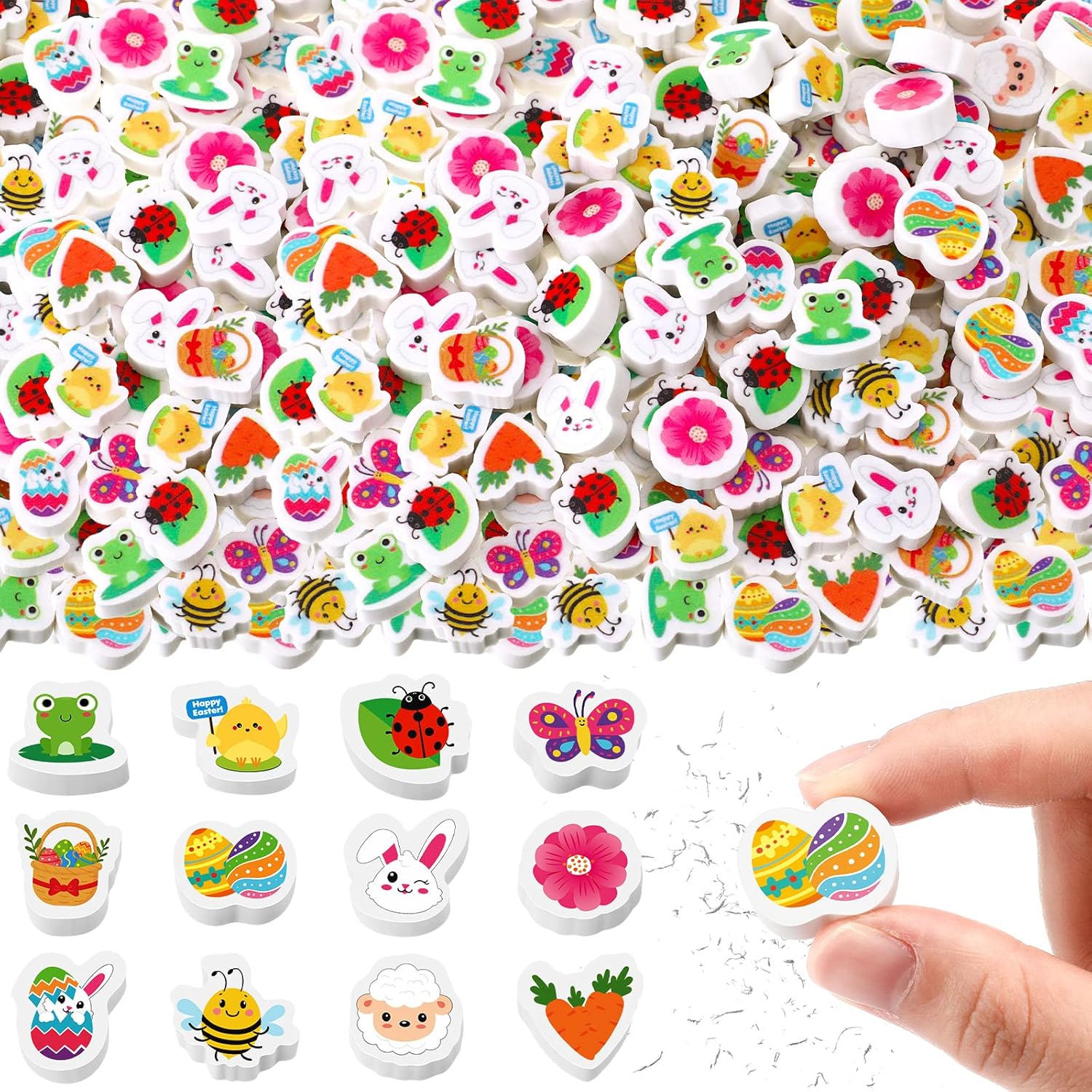 Amazon.com: Easter Erasers Bulk Mini Cute Character Eraser Pencil ...