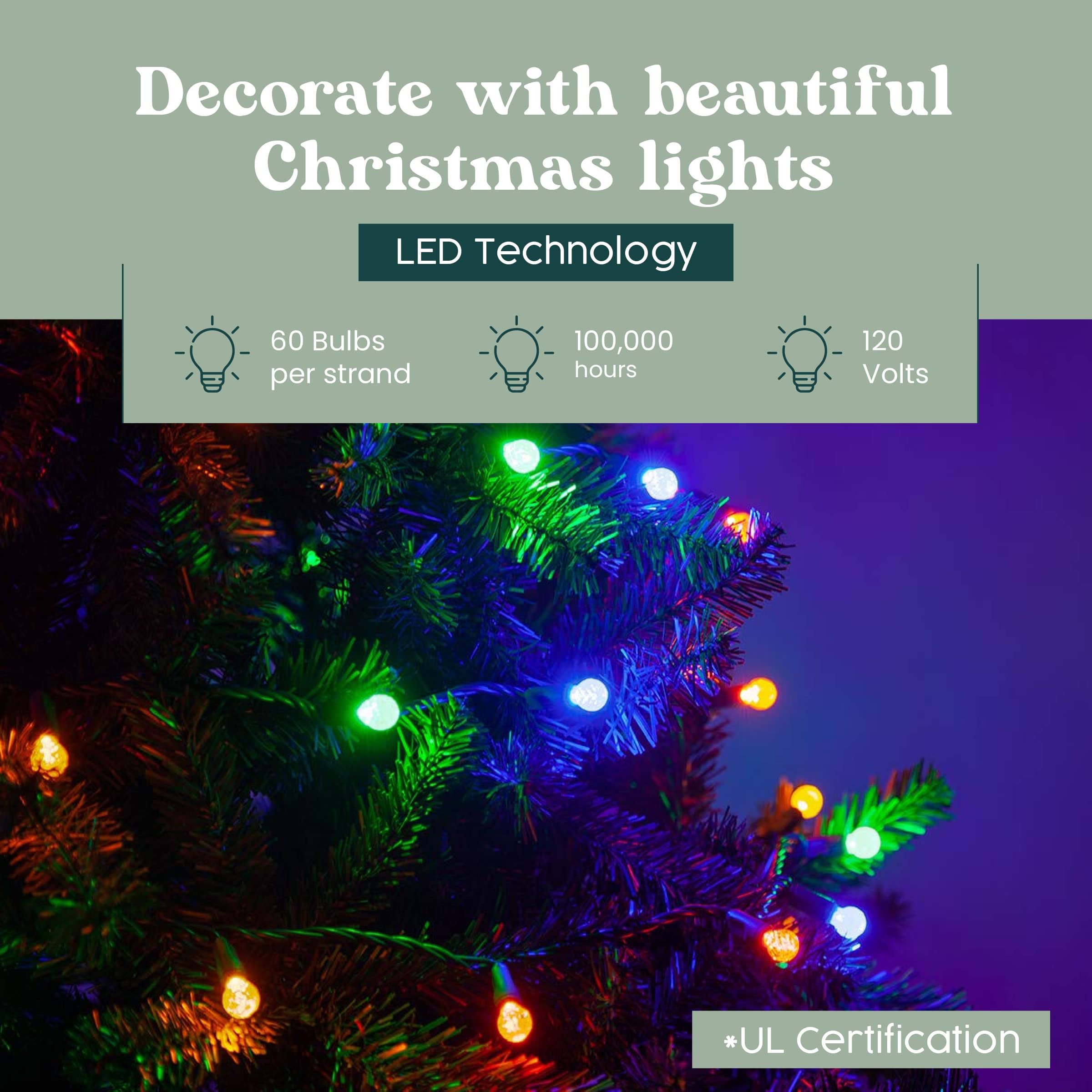 Pure White G12 Christmas Lights