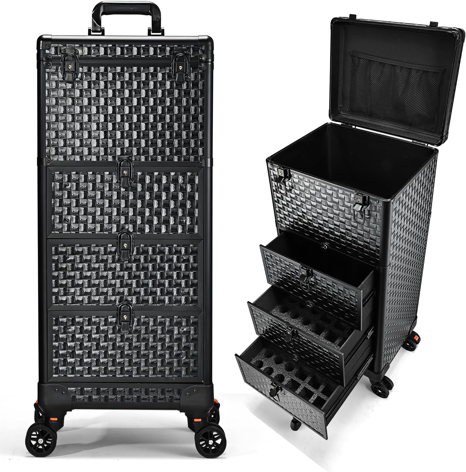 Amazon.com : MhdunueSK Rolling Lockable Makeup Train Case, Hairdressing ...