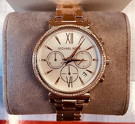 Michael Kors Damen Chronograph Quarz Uhr mit Edelstahl Armband MK6576 ...