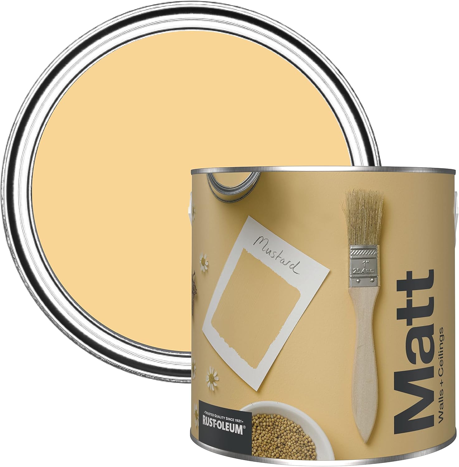 Rust-Oleum Colours Matt Emulsion Wall and Ceiling Paint - Mustard 2.5L ...