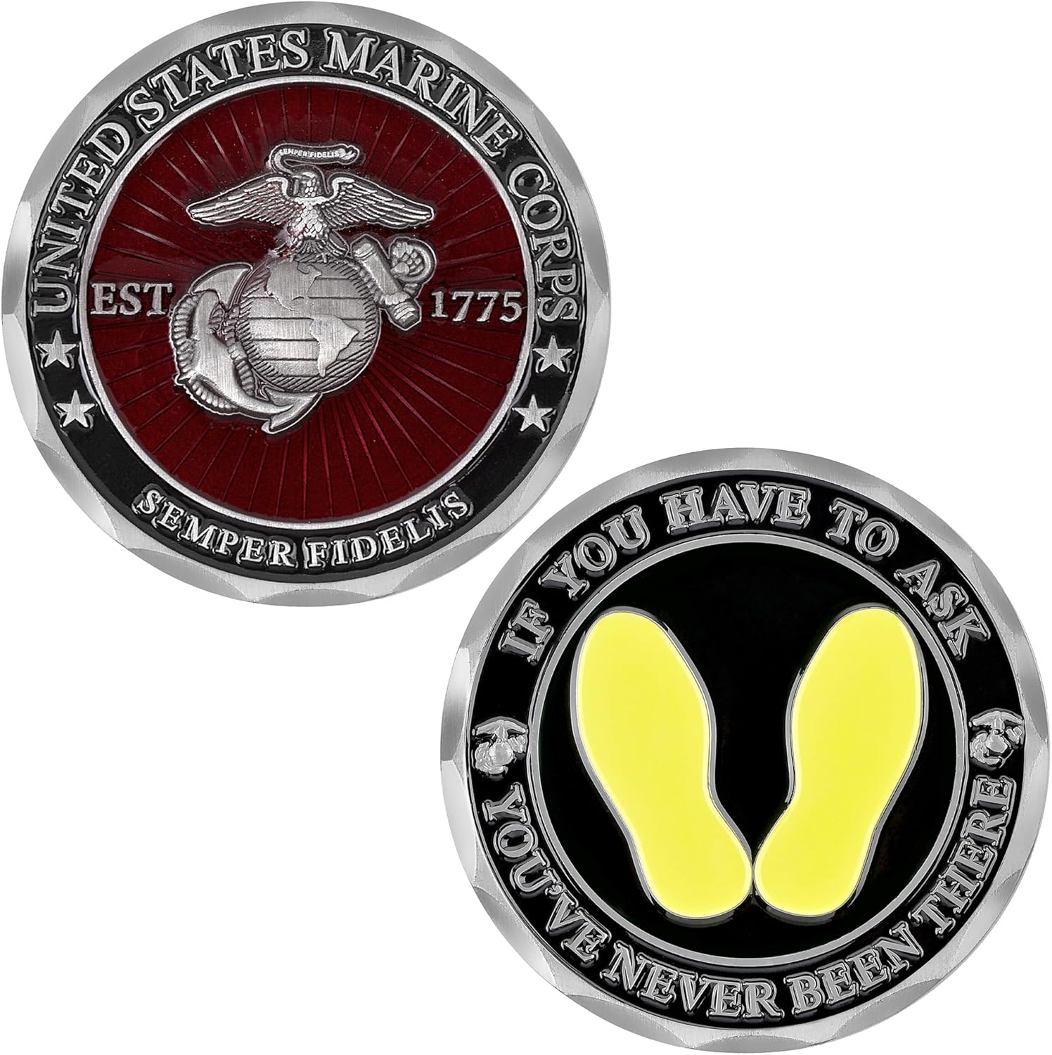 Amazon.com: USMC if You Have to Ask Yellow Footprints USMC Challenge ...