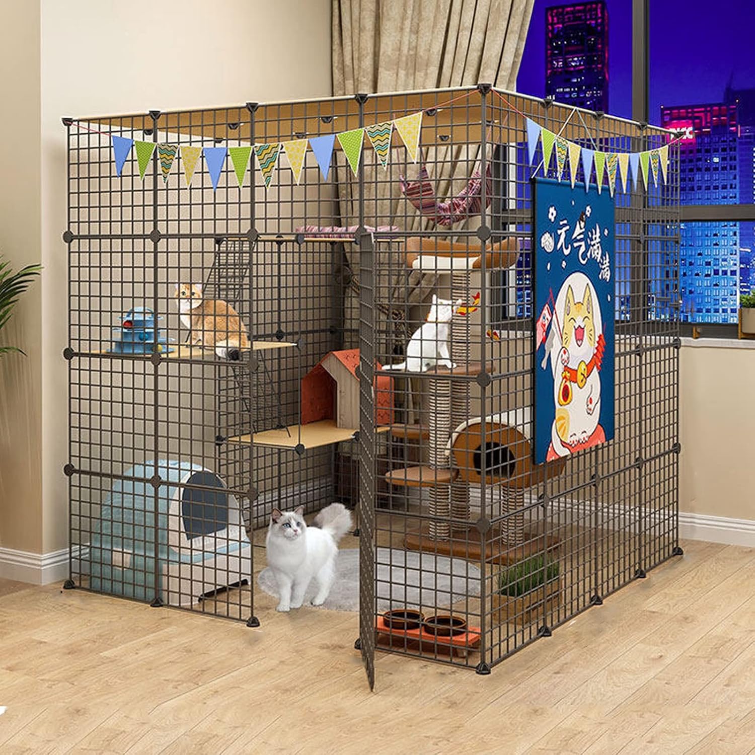 Amazon.com: BBTF Cat Cages Indoor Large Pet Crate Detachable Extra ...