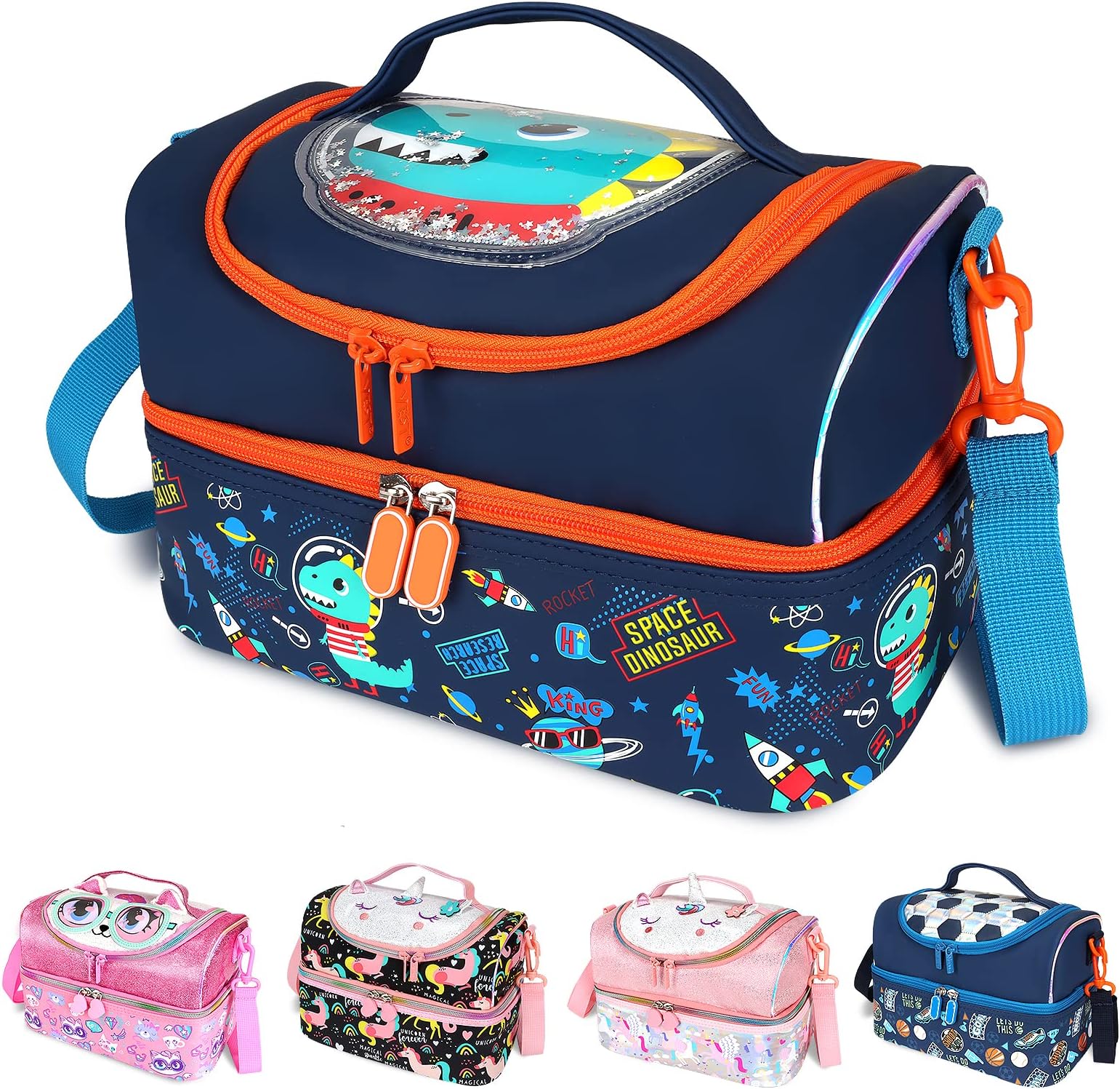 Amazon.com: NOHOO Kids Lunch Bag, Insulated lunch bag Cooler Reusable ...