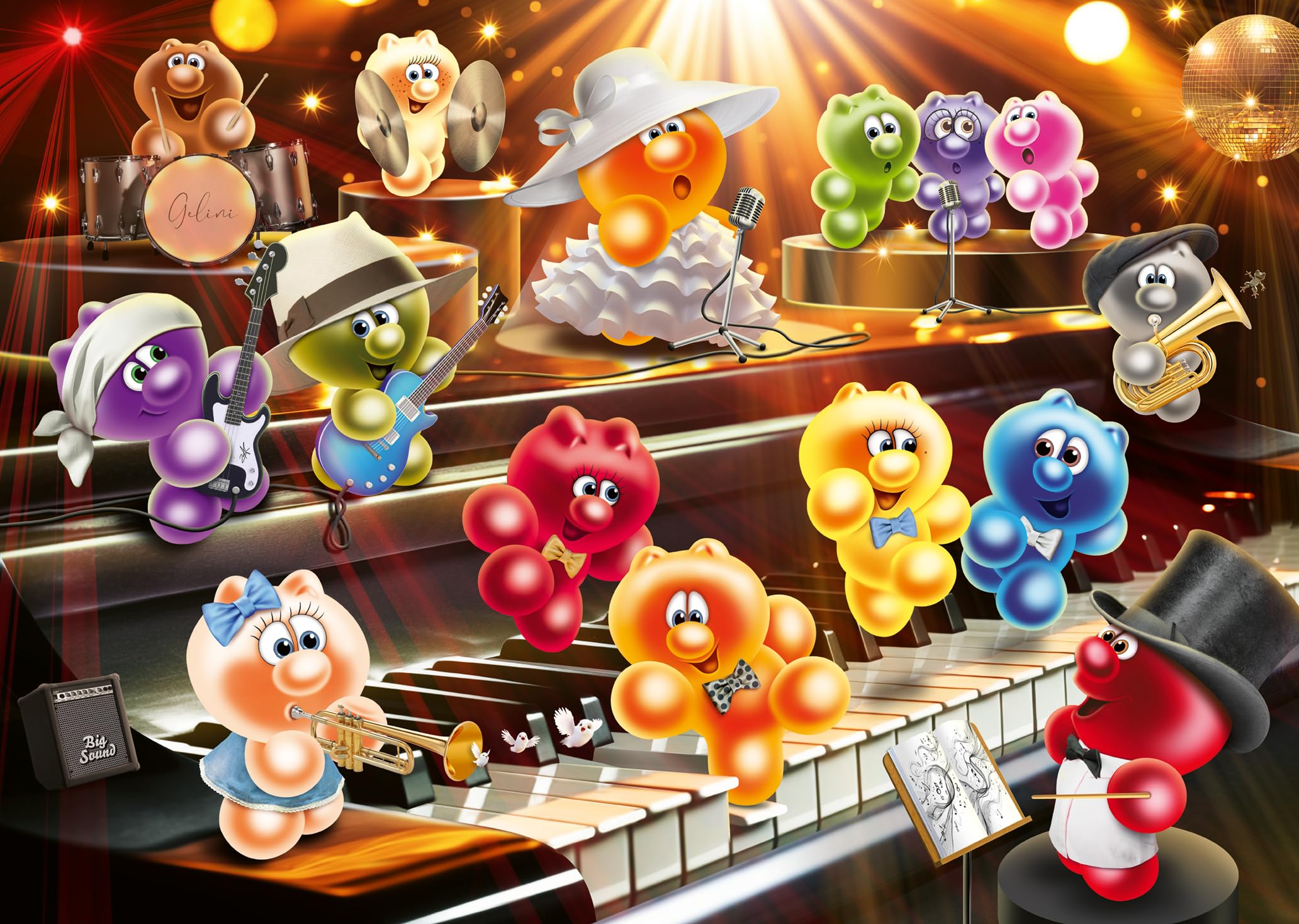 Ravensburger Puzzle 12001251 - Gelini machen Musik - 1000 Teile Puzzle ...