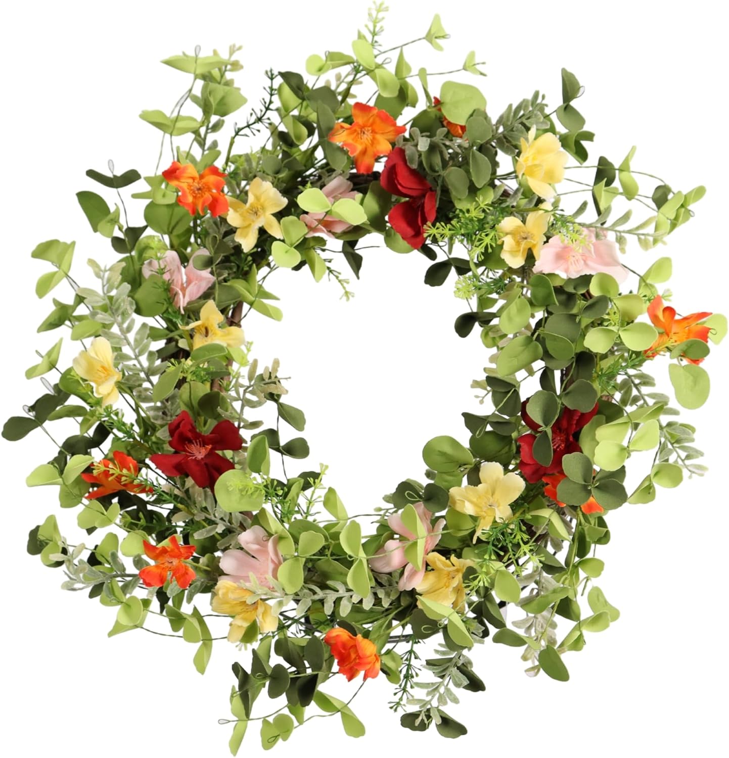 Amazon.com: Pudate 22IN Artificial Spring Summer Wreath with Wild ...