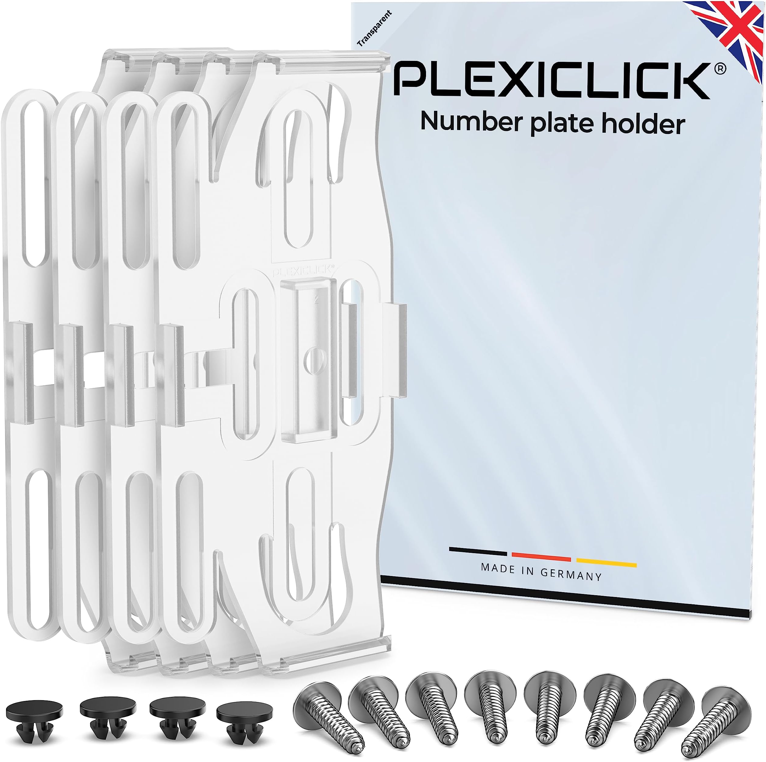 PLEXICLICK® ORIGINAL Number Plate Holder for Cars - Frameless Invisible ...