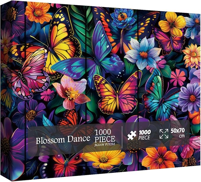 Amazon.com: Flower Butterfly Puzzle for Adults 1000 Pieces, Spring ...