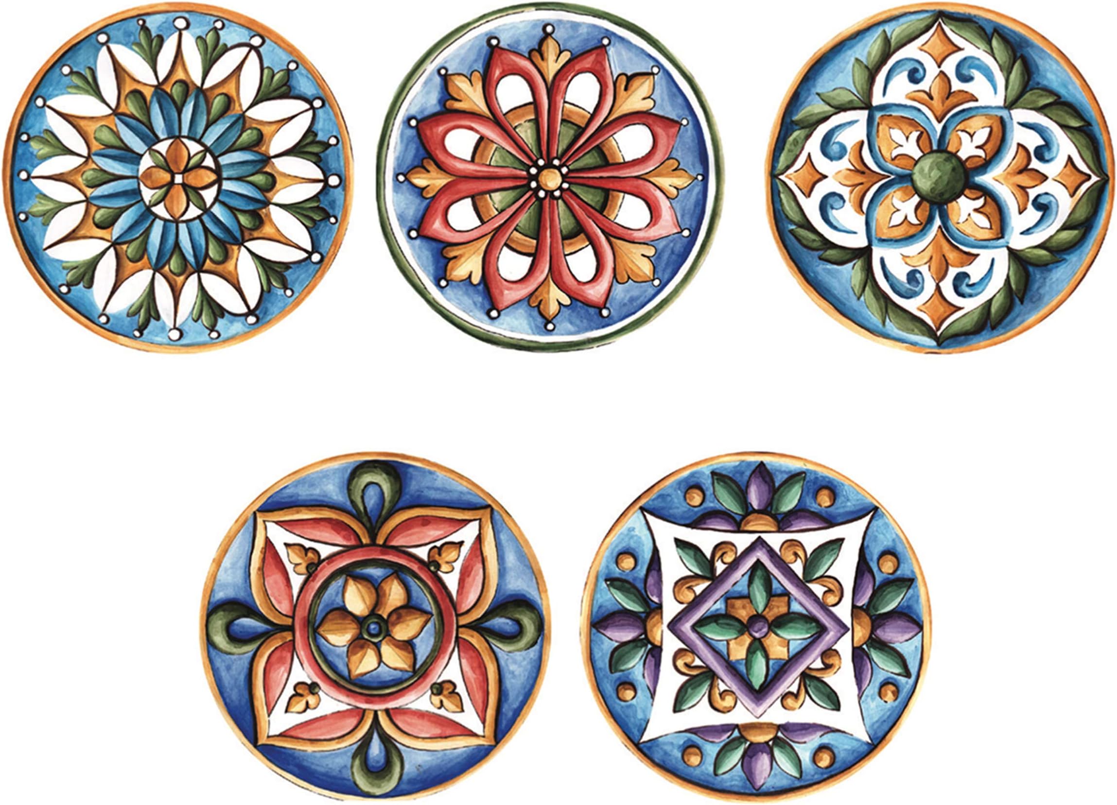 Buy Real Art Wall Hanging Ceramic Plates 7" (3 pcs Set) Multicolor ...