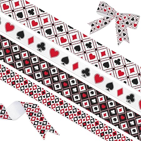 Amazon.com: YKW 4 Pack Playing Card Ribbon Set, Card Suits Grosgrain ...