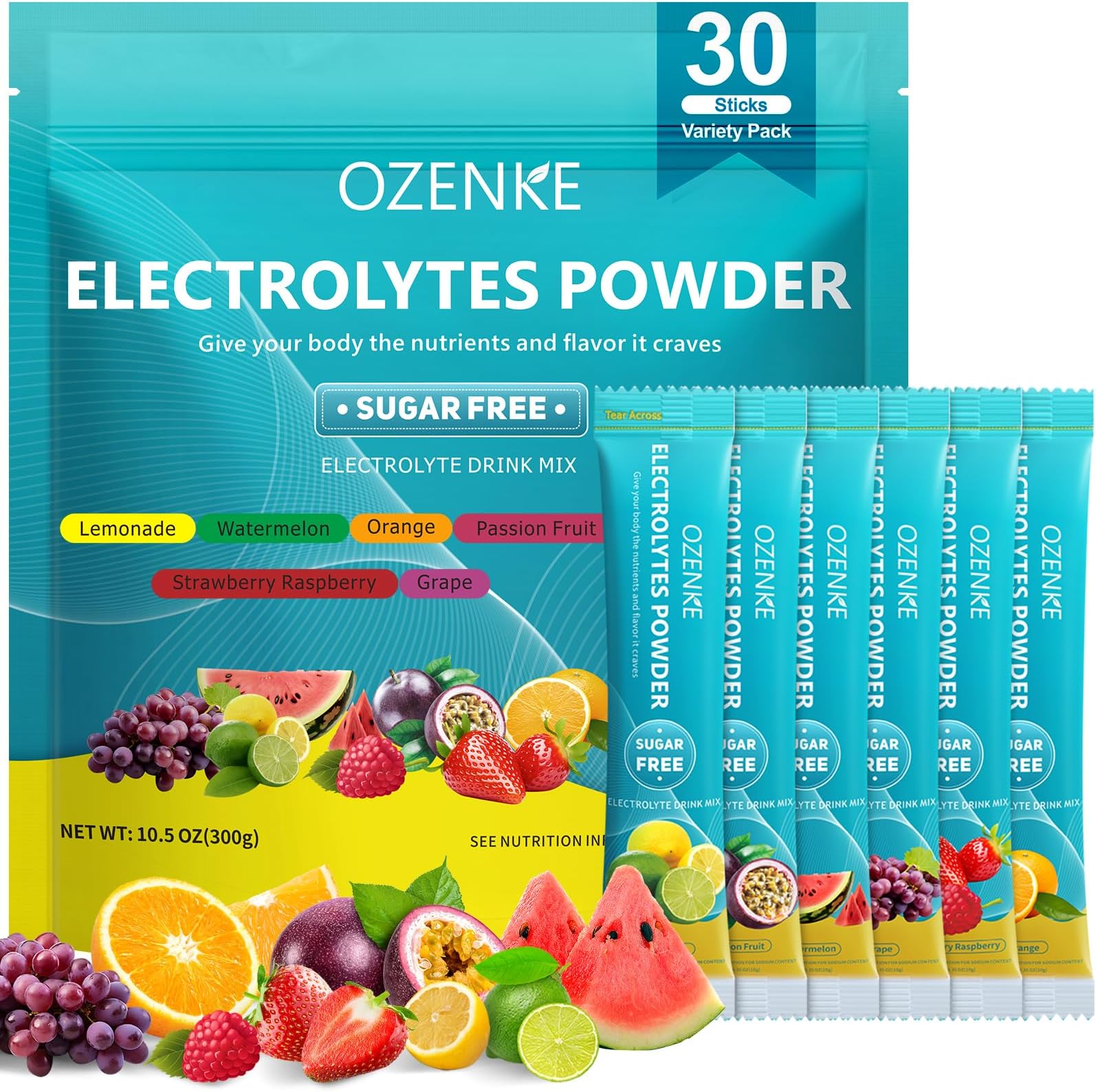 Amazon.com: OZENKE Electrolytes Powder Packets, 30 Sticks Hydration ...