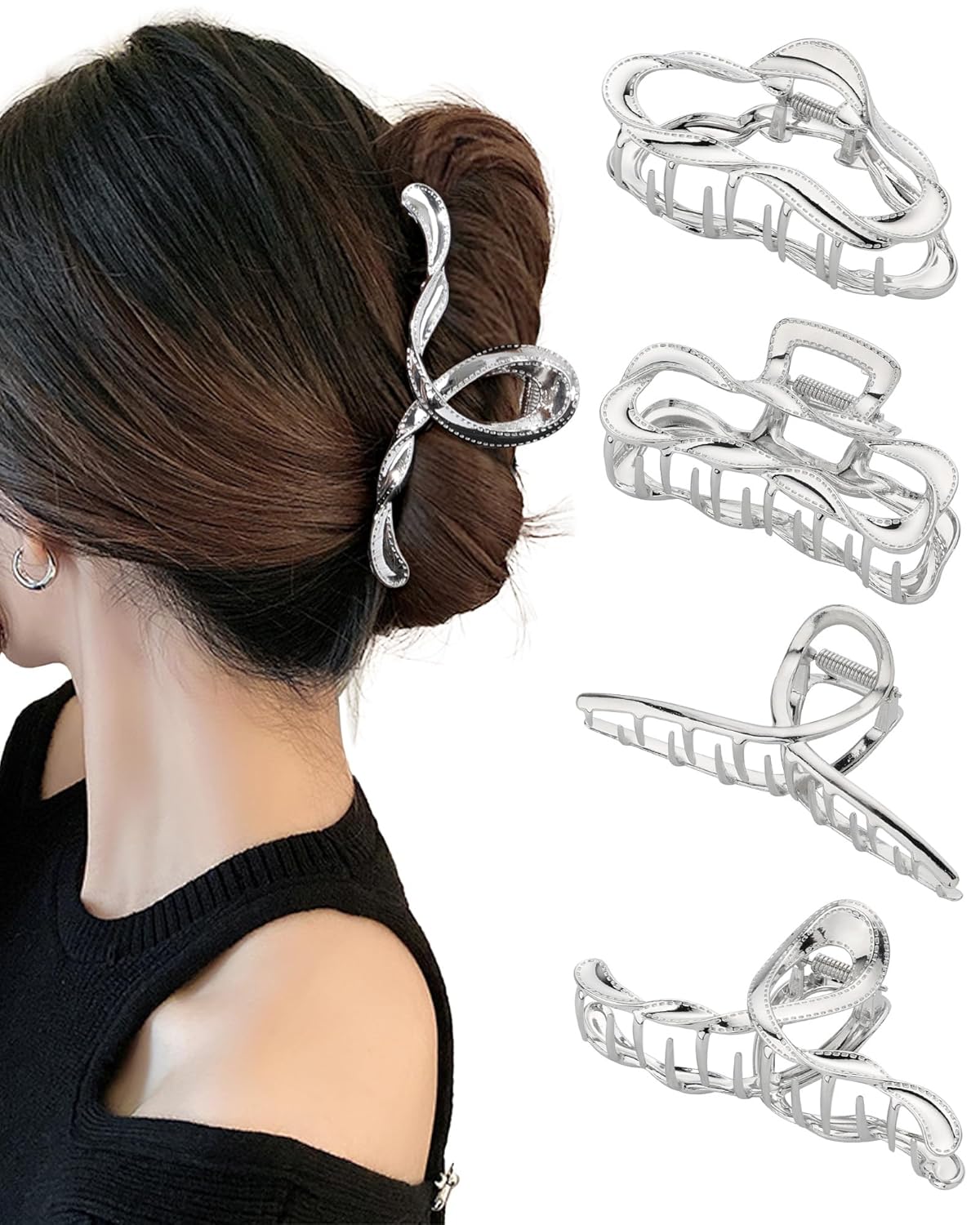Amazon.com : HAIMEIKANG 4 PCs Metal Hair Claw Clips for Women ...