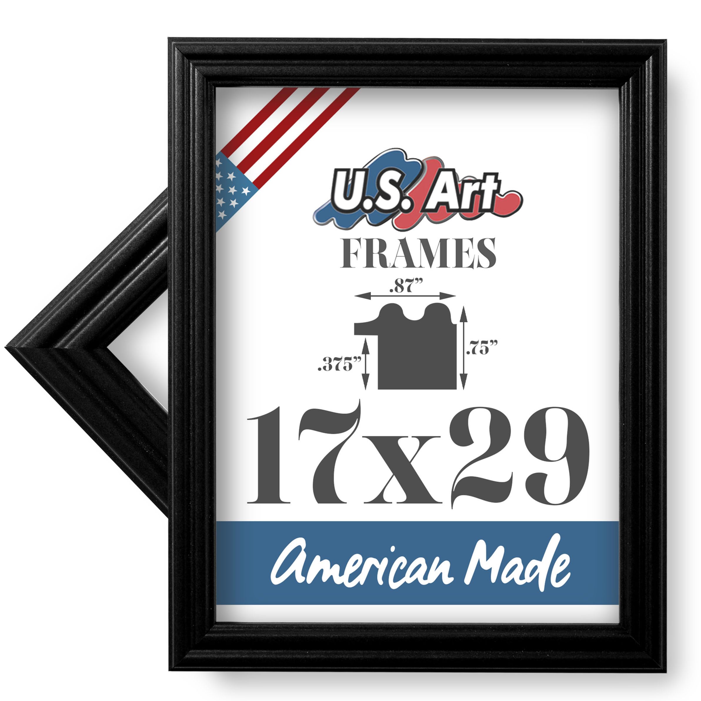 Amazon.com - US Art 17x29 Black .75 in Wooden Photo Picture Poster ...