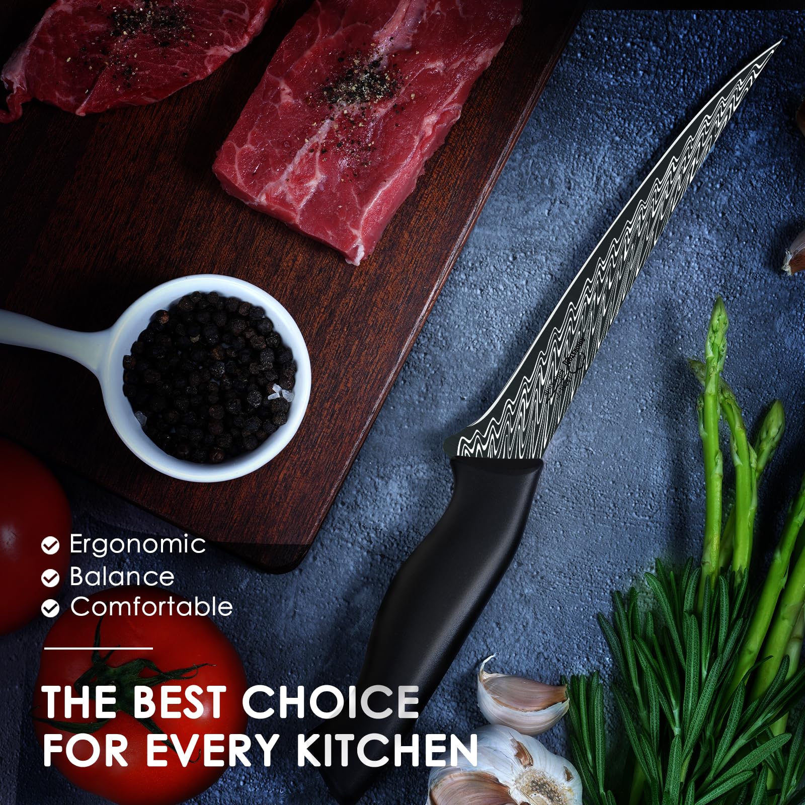 Snapklik.com : Fish Fillet Knife, 7" Fishing Knife, German Stainless ...