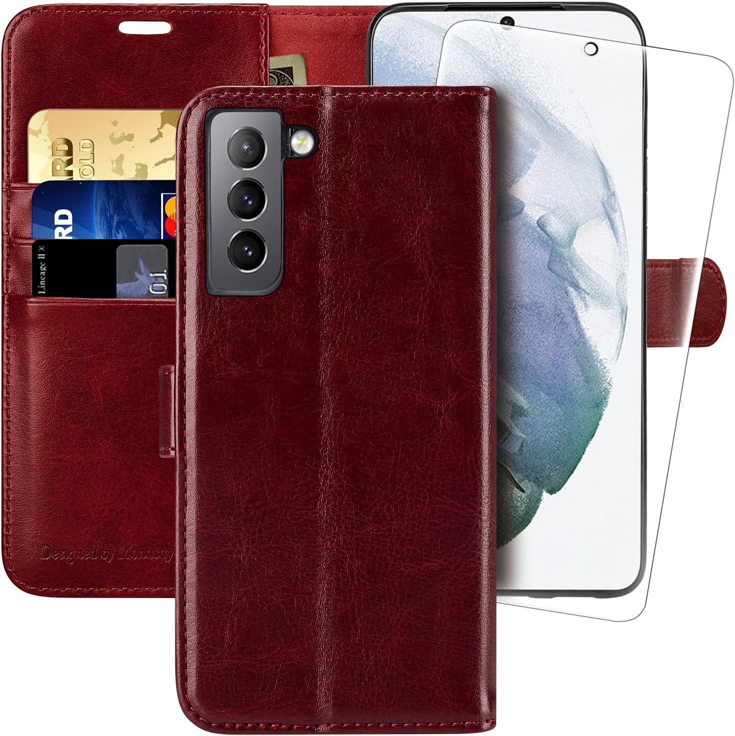 Amazon.com: MONASAY Wallet Case Compatible for Galaxy S21 5G, 6.2 inch ...