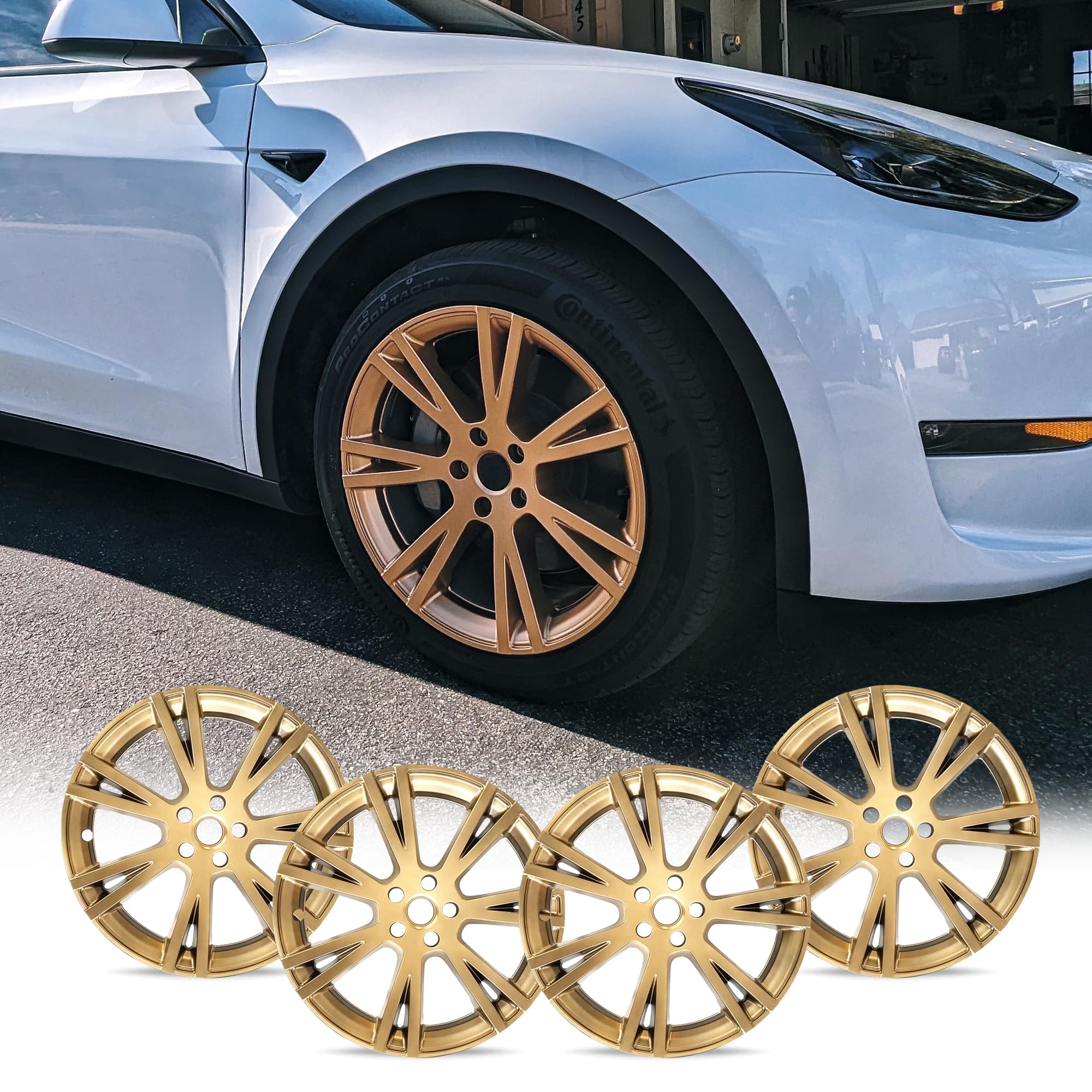 Snapklik.com : Mayde 19-Inch Hub Caps Fits 2020-2024 Tesla Model Y ...