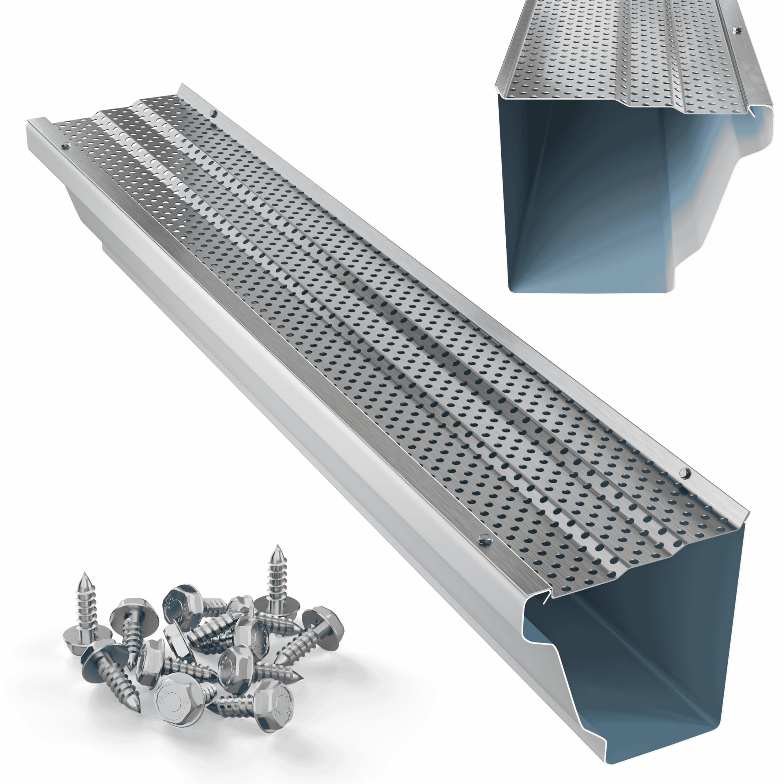 LEAF4GO 5" Gutter Guards Leaf Filter - Domestic Aluminum Gutter Guard ...