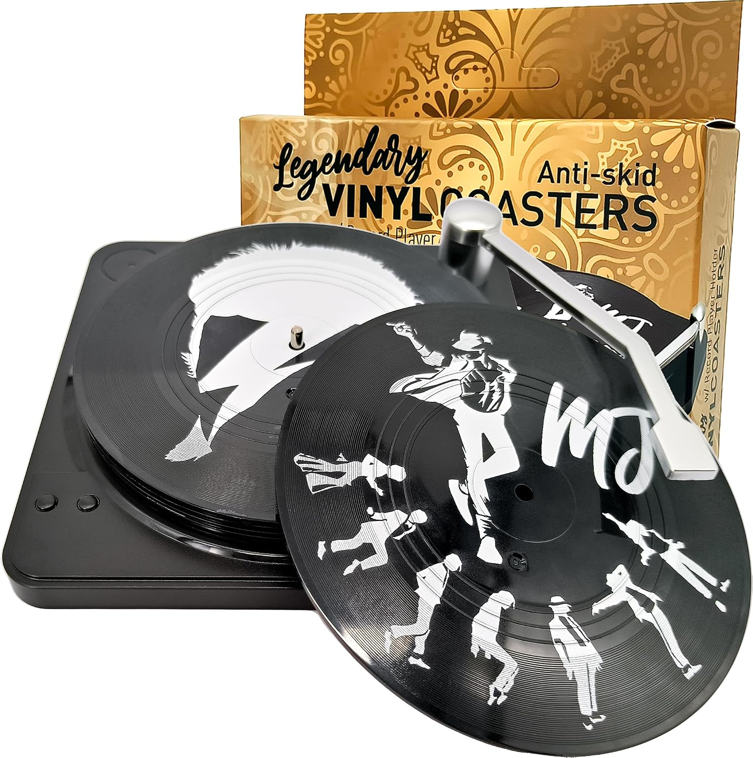 Amazon.com: Shennvng Vinyl Record Coasters with Holder, 6 Pcs Retro ...