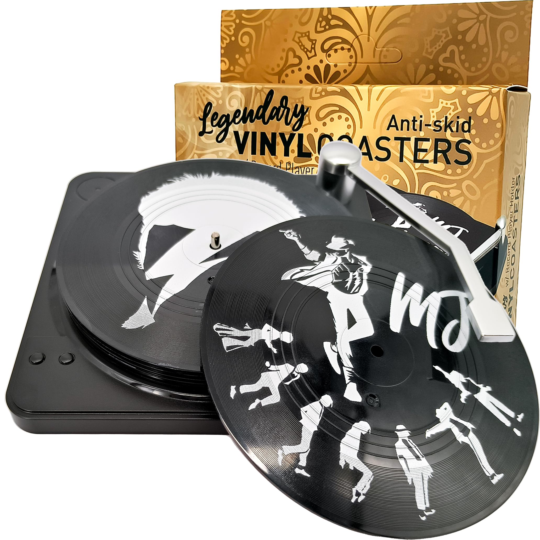 Amazon.com: Shennvng Vinyl Record Coasters for Drinks with Record ...