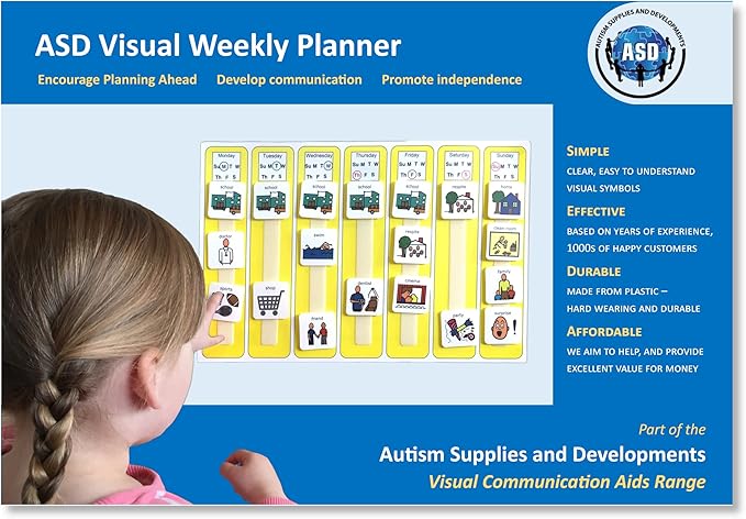 Weekly Planner Wall Chart – Visual Cards Weekly Calendar Visual Board ...