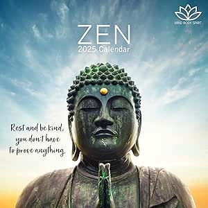 Amazon.com: 2025 Square Wall Calendar, Zen, 16-Month Mind, Body, Spirit ...