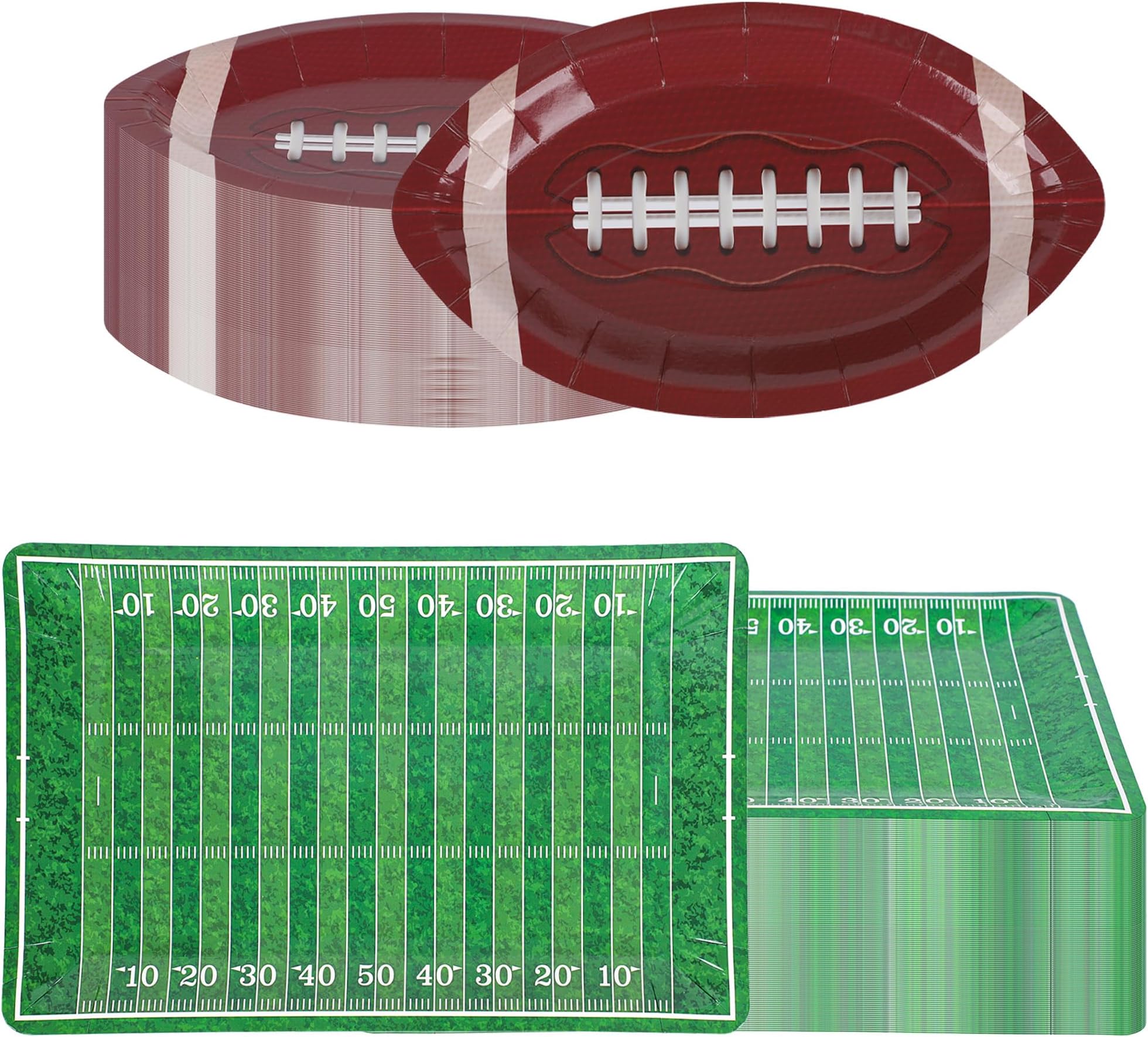 Amazon.com: 100 Pcs Football Sport Paper Plates Large Disposable ...