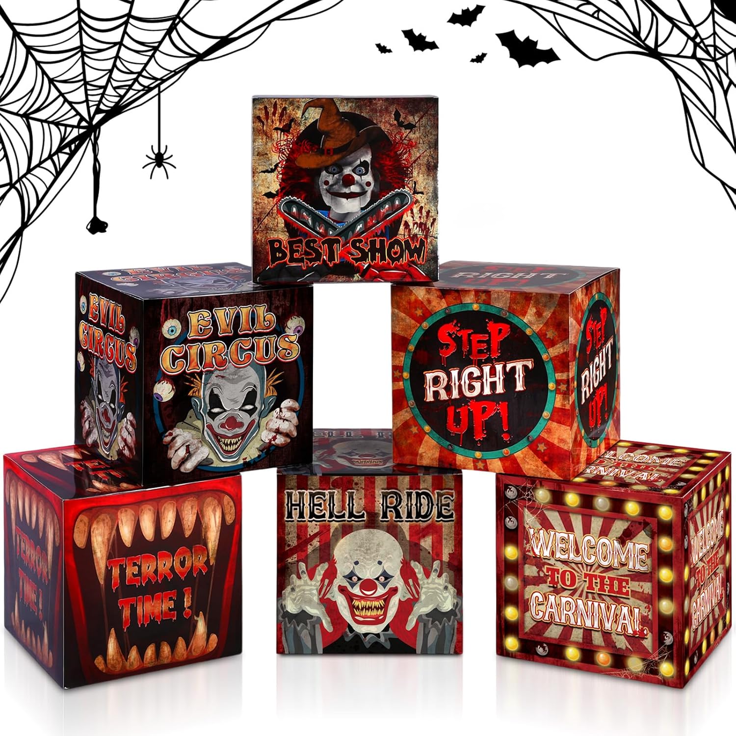 Amazon.com: Resholder 6 Pcs Large Halloween Carnival Decorations Creepy ...