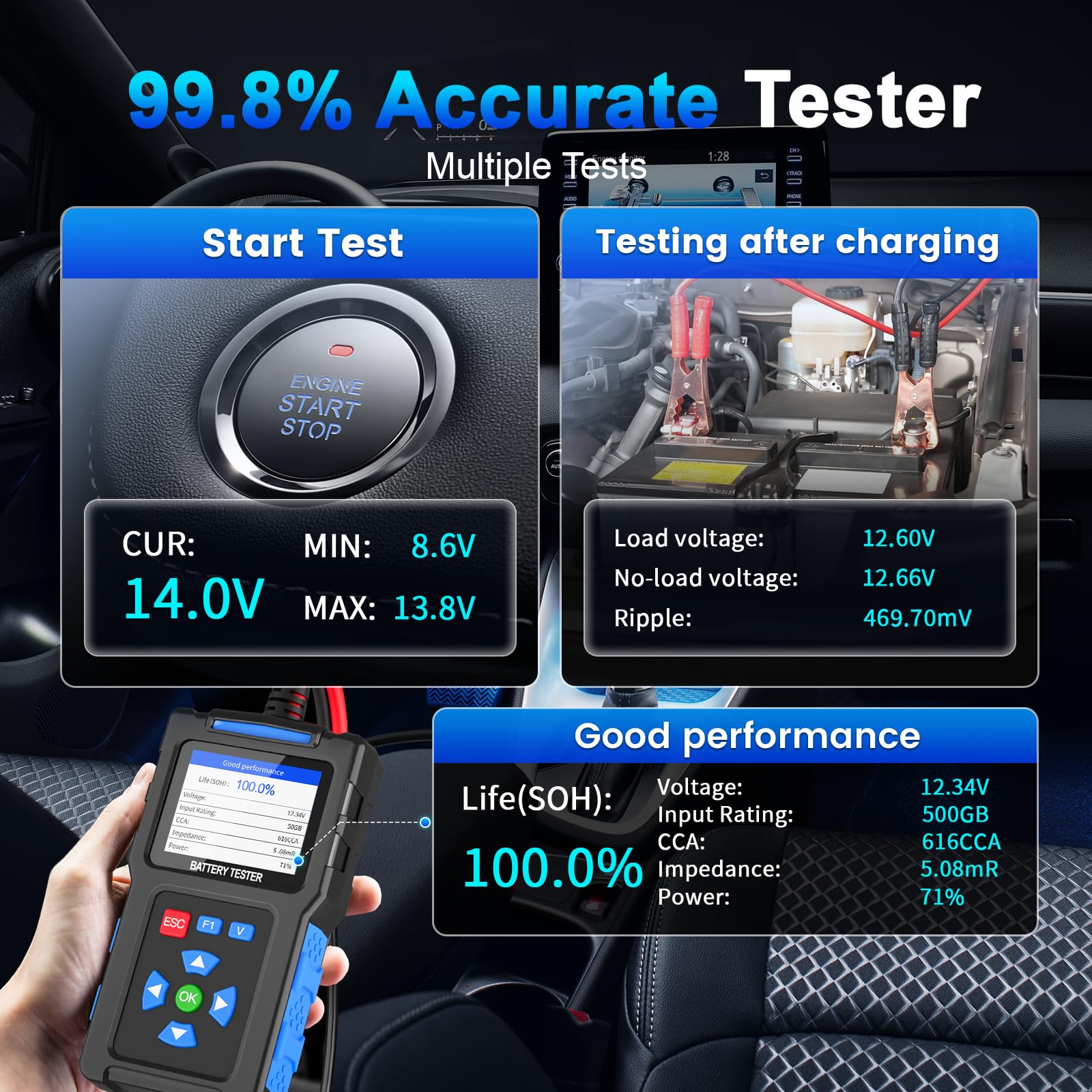 Snapklik.com : Battery Load Tester 12v Automotive, 20-2000 CCA Car ...