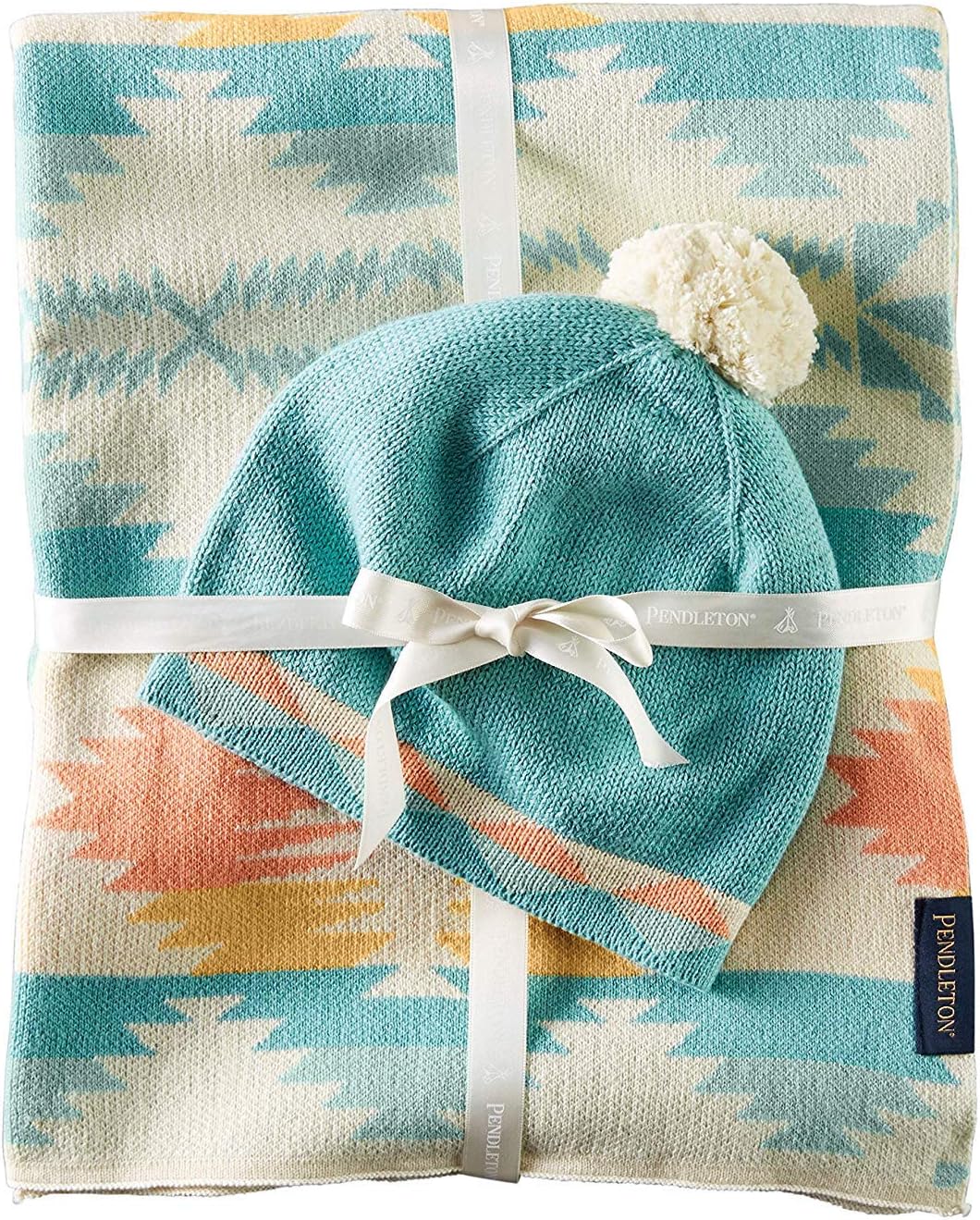 Amazon.com: PENDLETON Knit Sherpa Baby Blanket and Beanie Gift Set ...