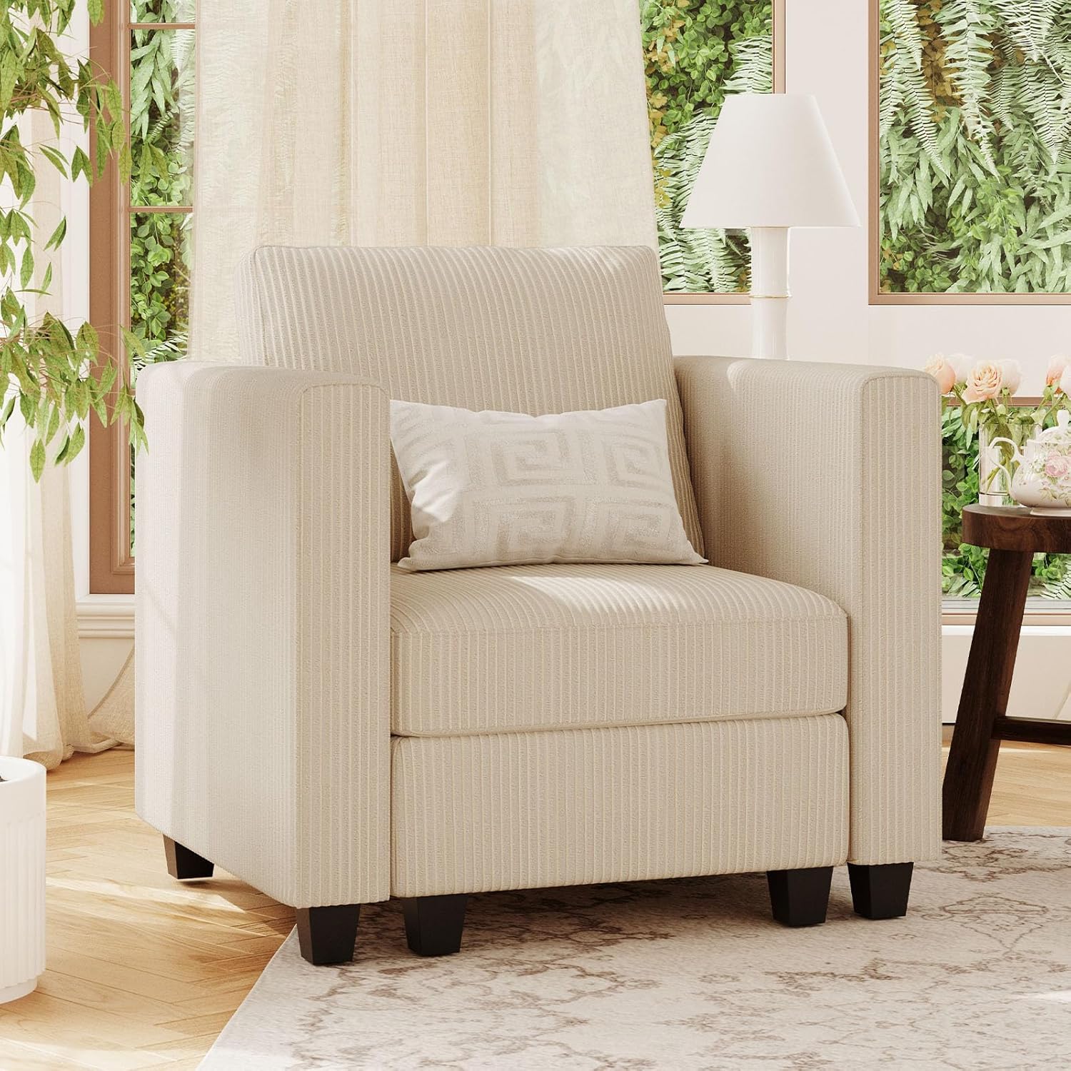 Amazon.com: Belffin Corduroy Armchair Modular Arm Chair with Storage ...