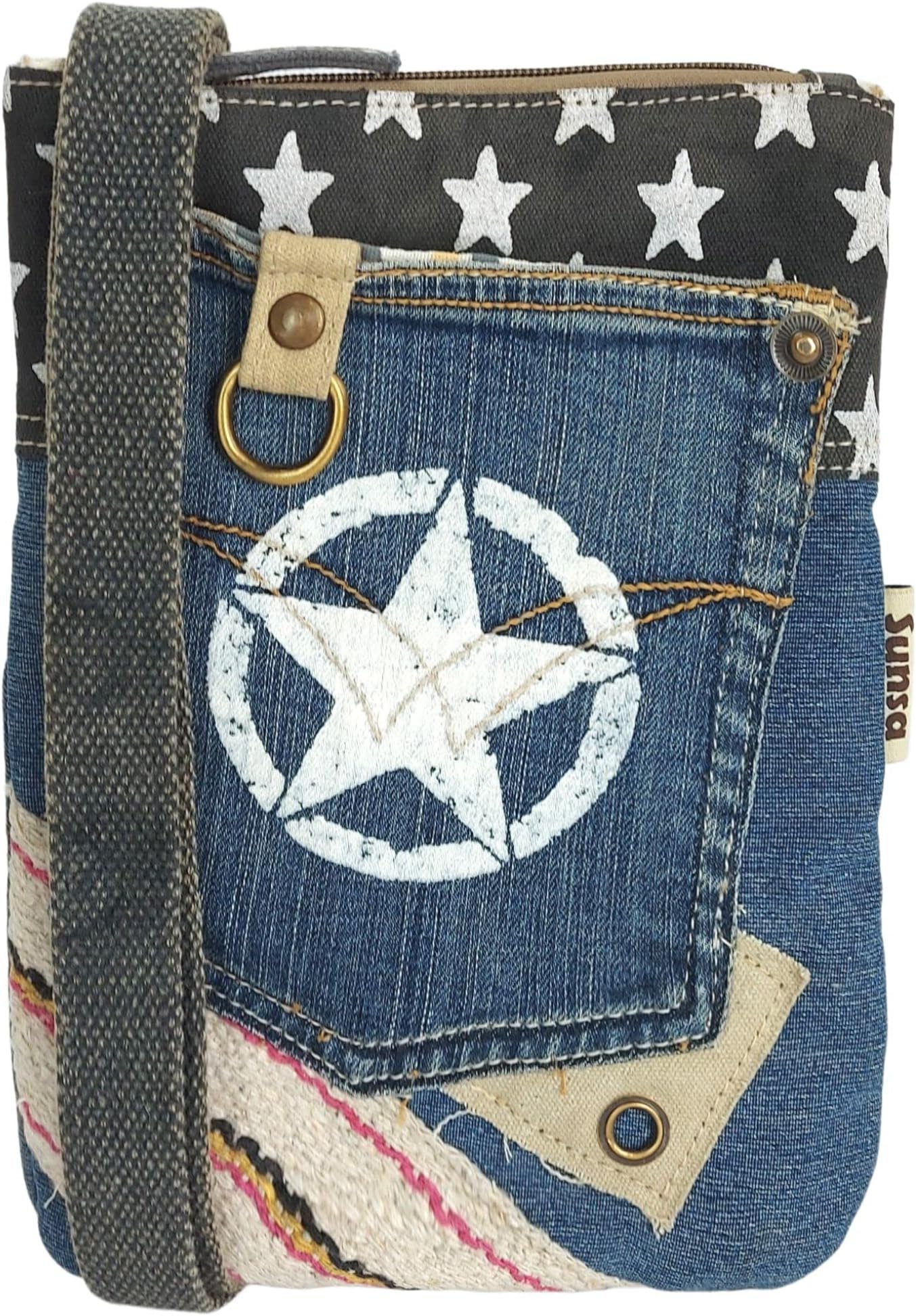 Sunsa Damen Tasche. Nachhaltige Umhängetasche. Handtasche aus recycelte ...