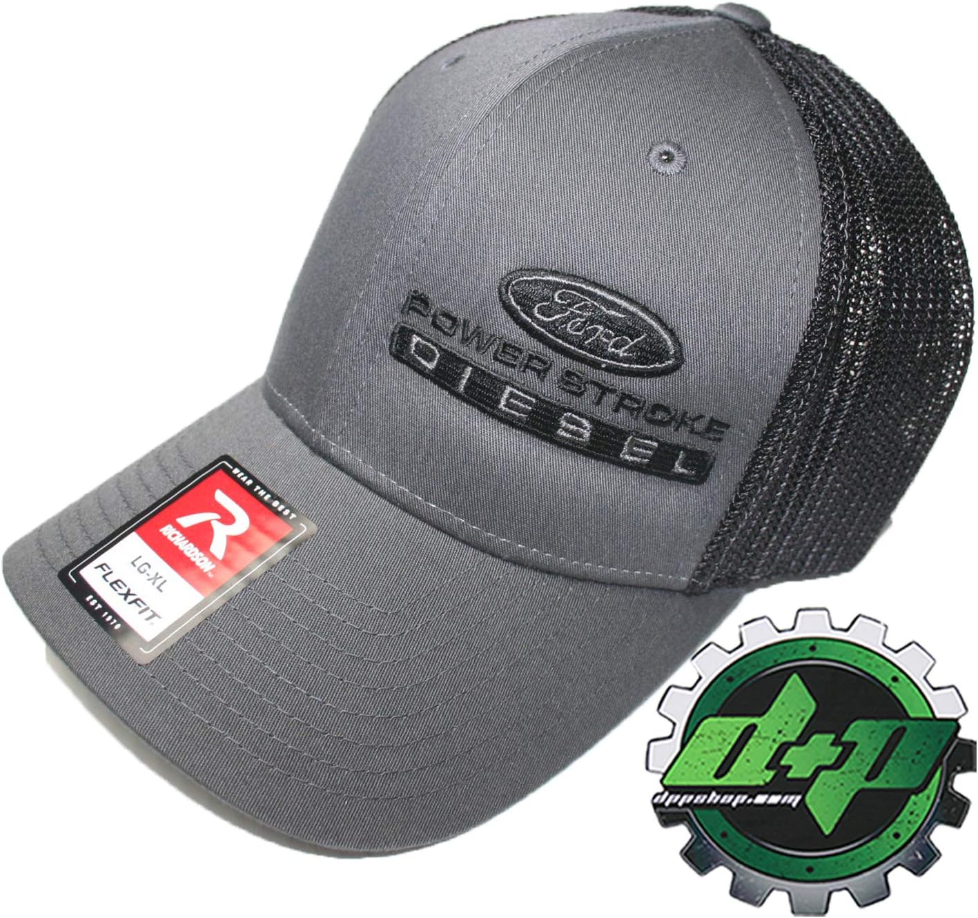 Amazon.com: Ford Powerstroke Trucker hat Richardson Charcoal Gray Black ...