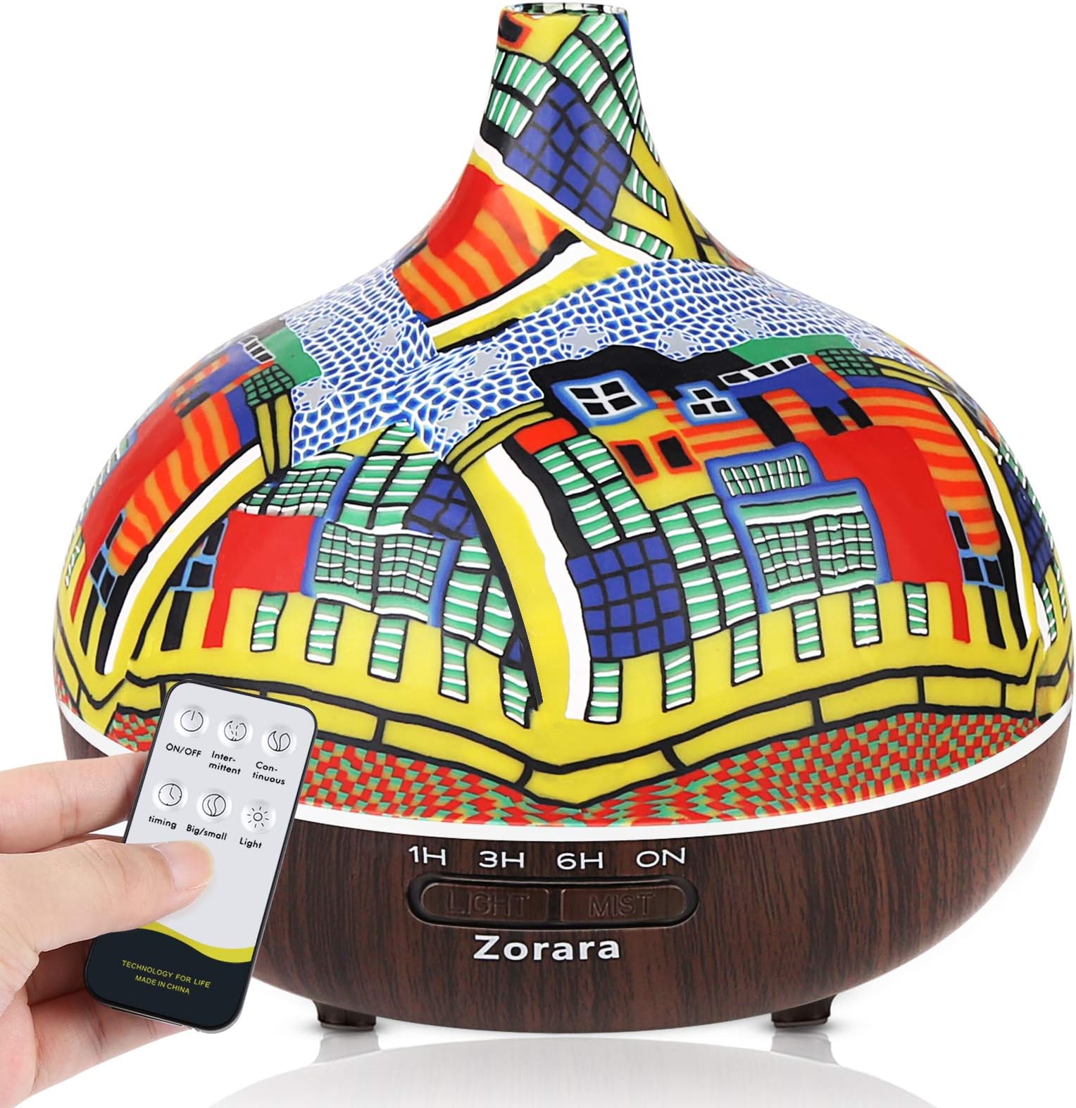 Amazon.com: Airome Obsidian Medium Hand-Blown Glass Essential Oil ...