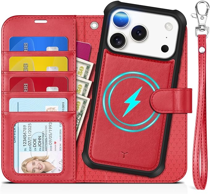 TUCCH 2-in-1 Removable Case Wallet for iPhone 17 Pro (6.3") 2025 ...