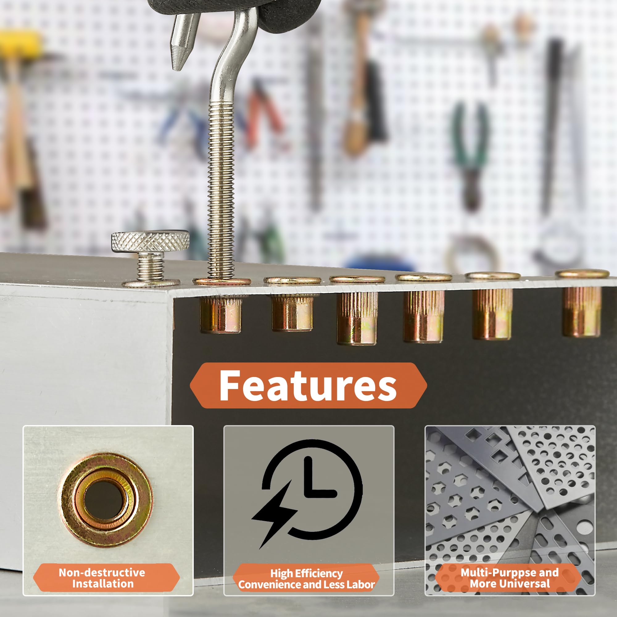 Snapklik.com : Rivet Nut Installation Tool Set Flat Head Rivnut ...