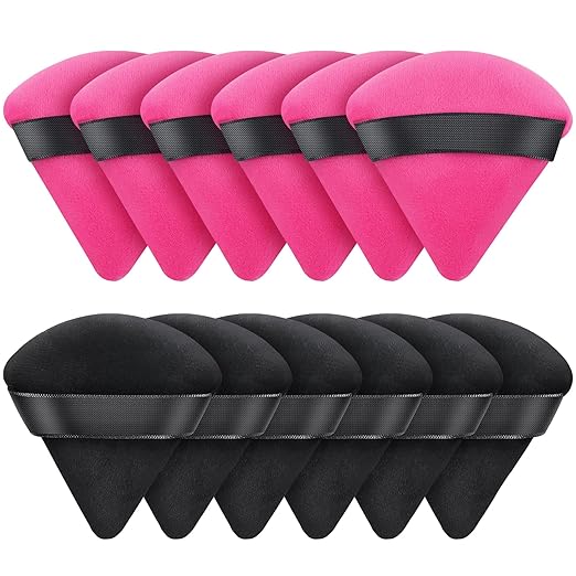 Amazon.com : 12 PCS Powder Puff Triangle Makeup Puffs for Loose Setting ...
