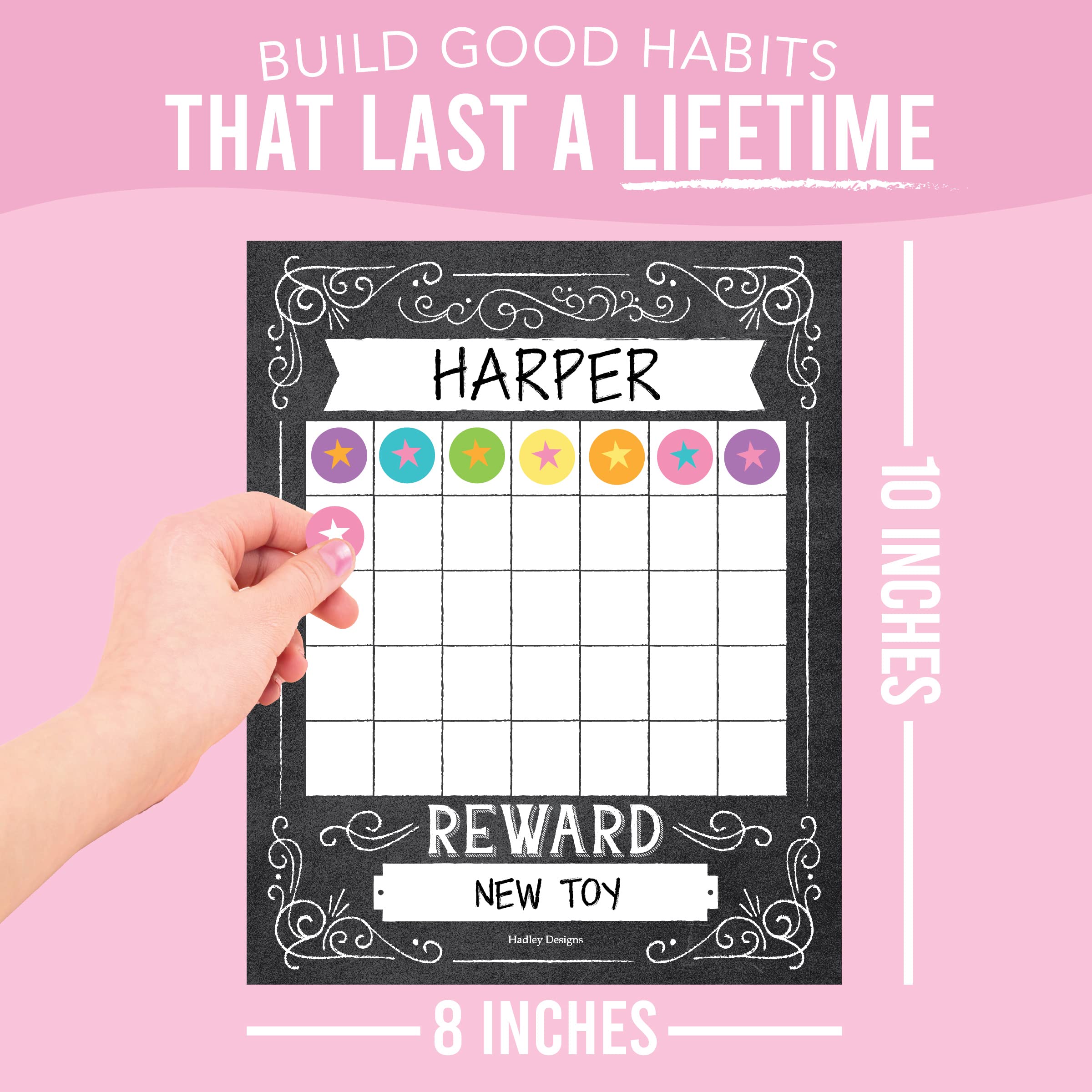 Hadley Designs 25 Sticker Chart For Kids Behavior Sticker Reward ...